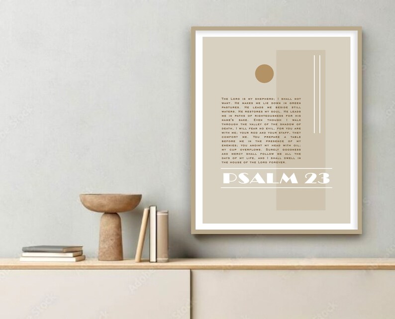 Psalm 23 the Lord is My Shepherd Bible Verse Wallart BAUHAUS POSTER ...