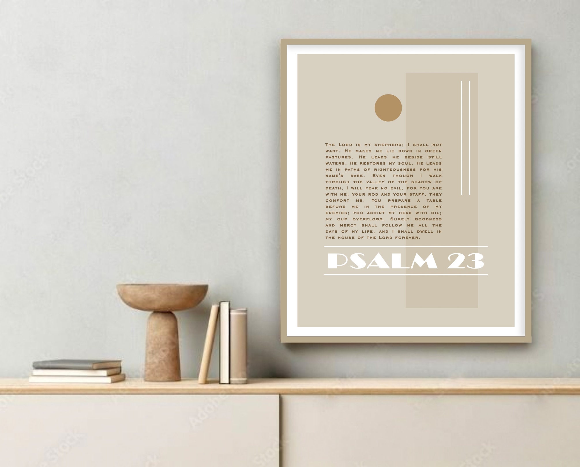 Psalm 23 the Lord is My Shepherd Bible Verse Wallart BAUHAUS POSTER ...
