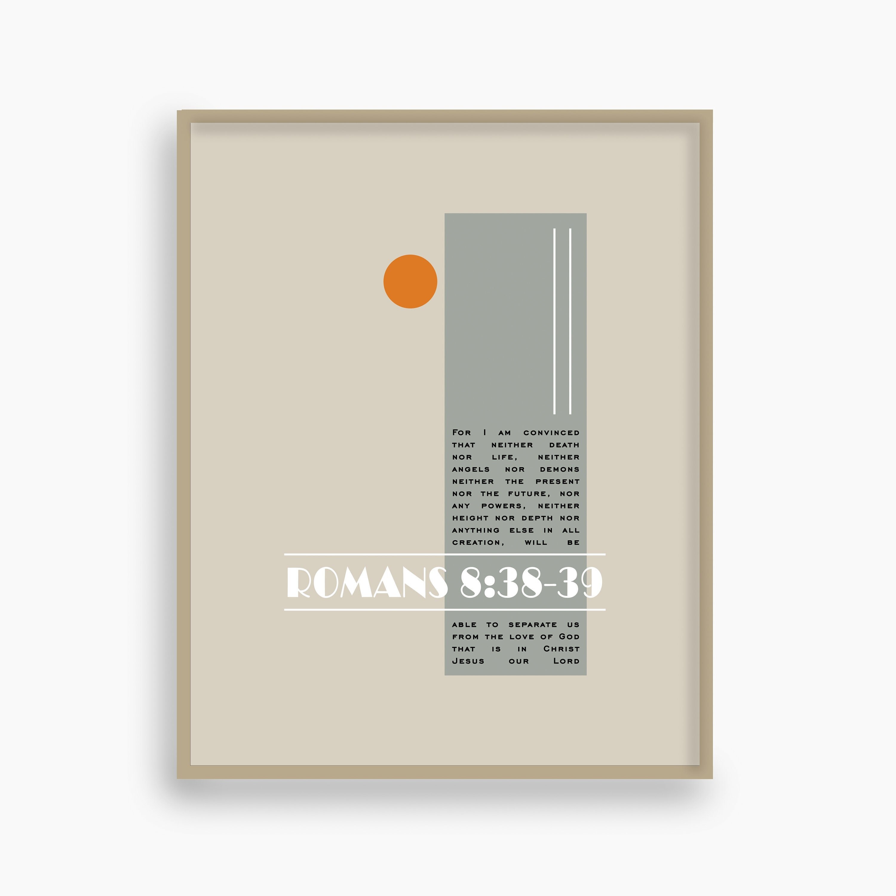Romans 8-3839 Bible Verse Wall Art BAUHAUS POSTER Print Boho Christian ...