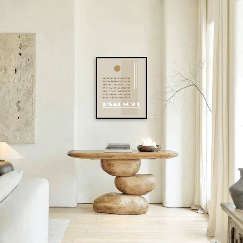 Psalm 23 the Lord is My Shepherd Bible Verse Wallart BAUHAUS POSTER ...