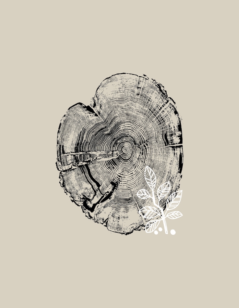 Parable of the Mustard Seed Tree Rings Print Bible Sketches Wall Art ...