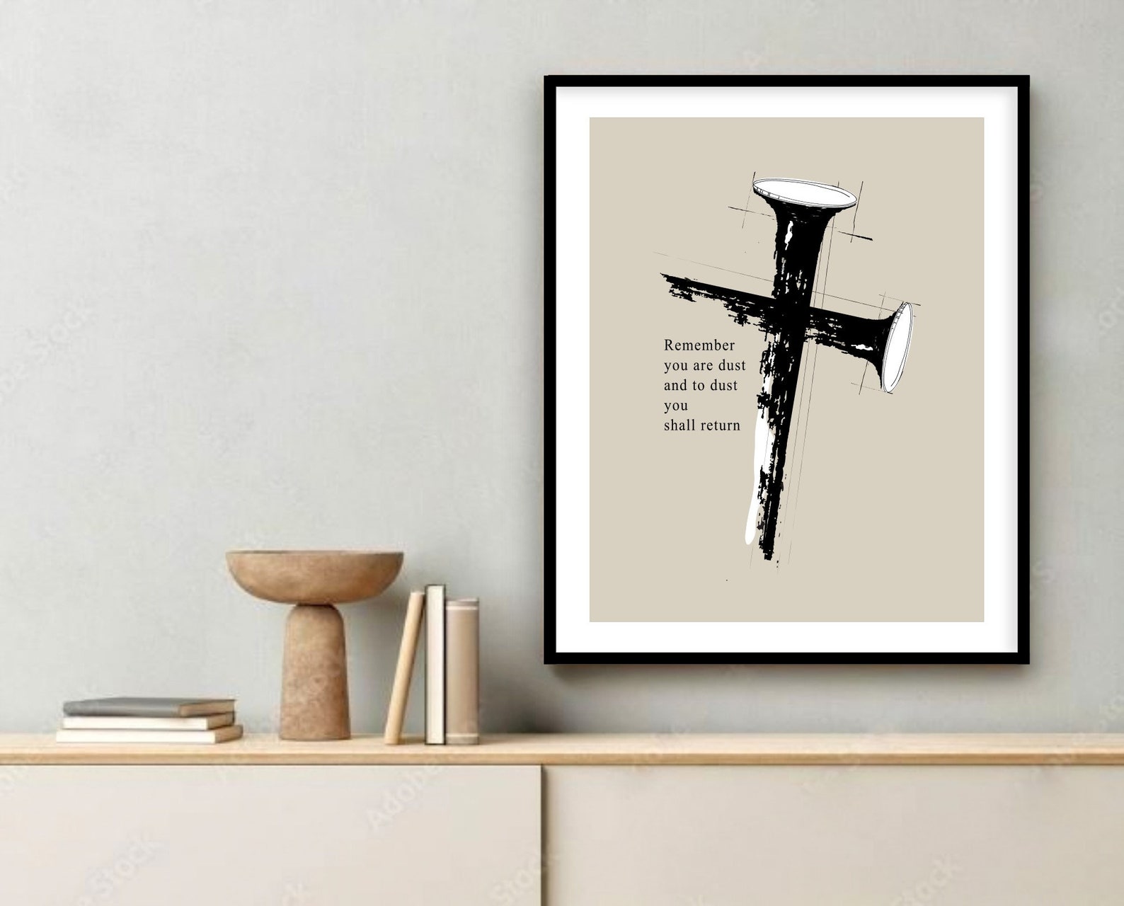 Remember You Are Dust Lent Printable Nail Cross Wall Art Simple ...