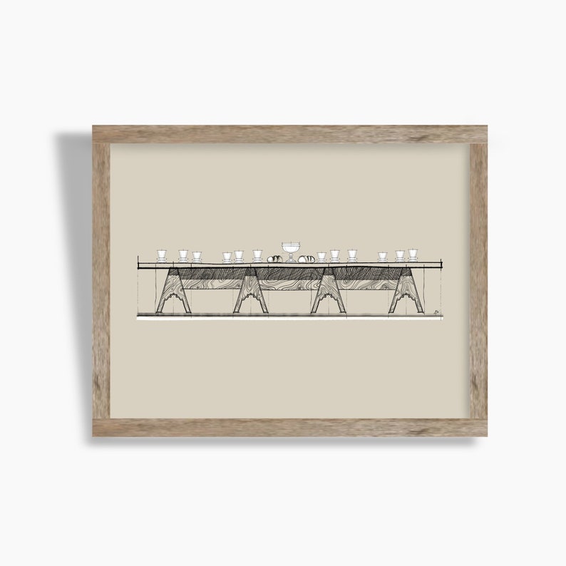 Last Supper Sketch Print: Minimalist Christian Art (digital Download ...