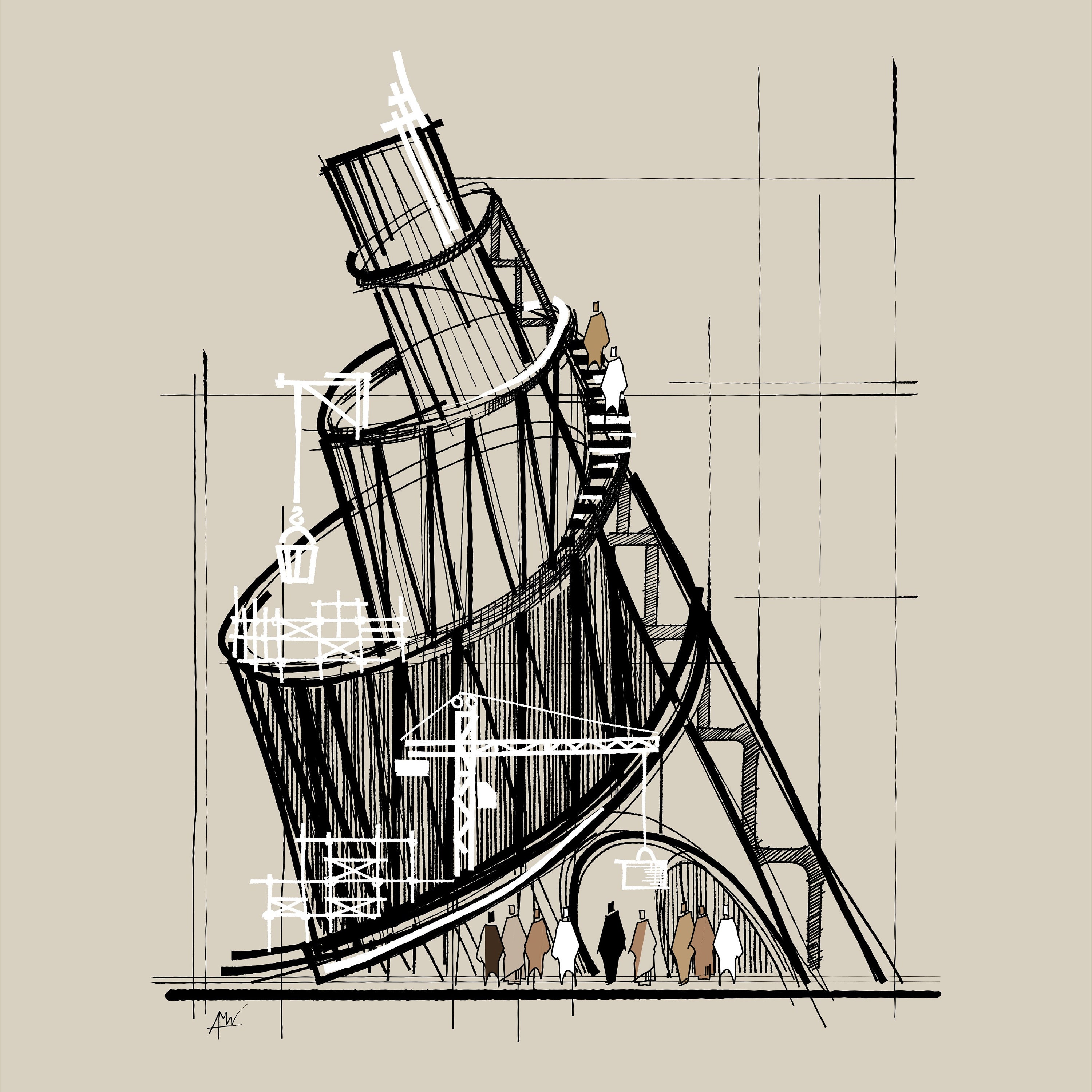Tower of Babel Bible Sketches Bible Wall Art Jesus Art Work Minimalist ...
