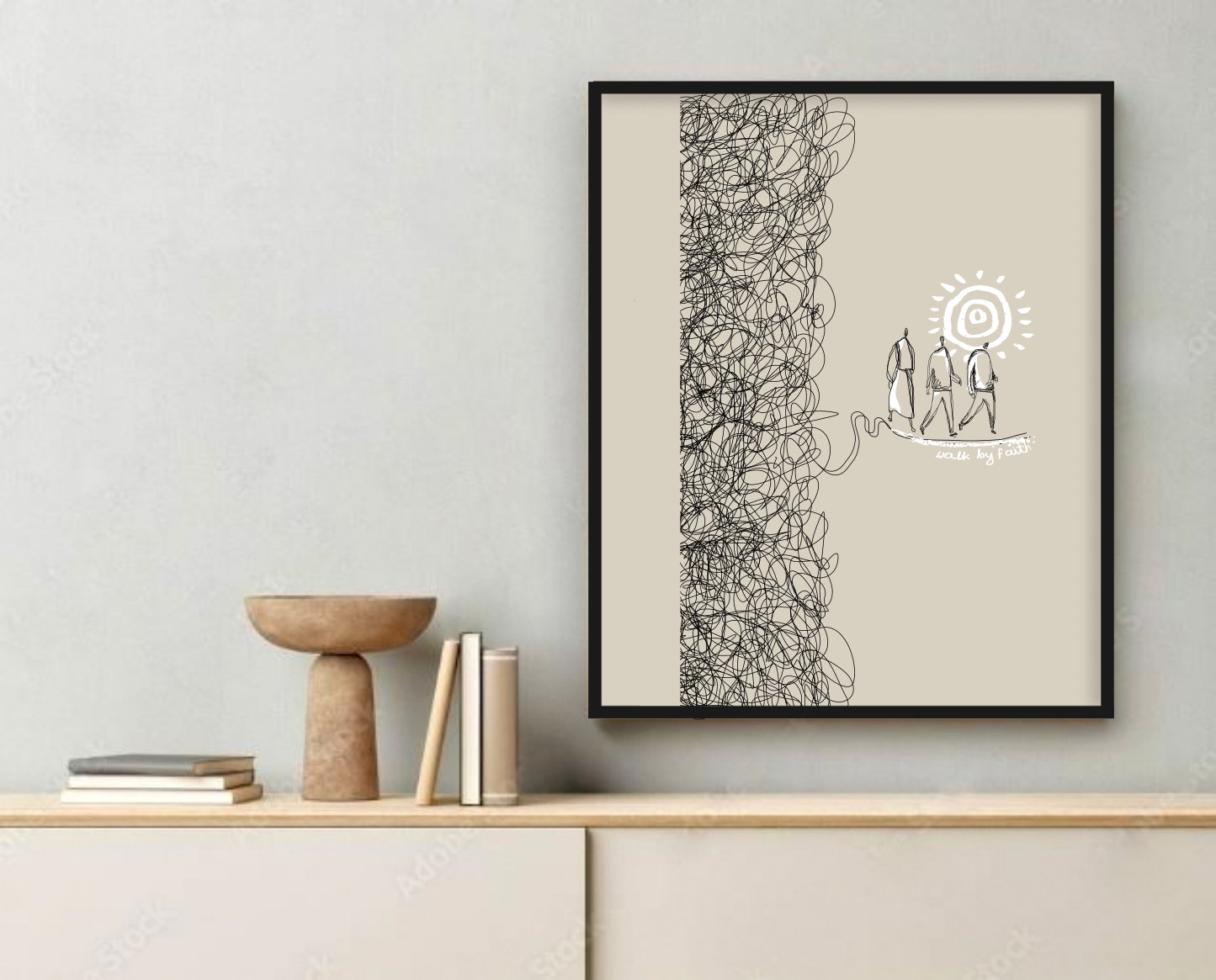 Christian Modern Art Minimalist Christian Digital Print Bible Sketches ...