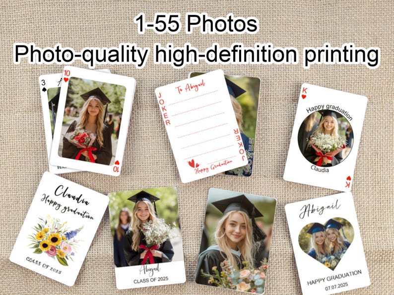 Photo Playing Card, Graduation Party Favor Guest Book, Graduation Games ...