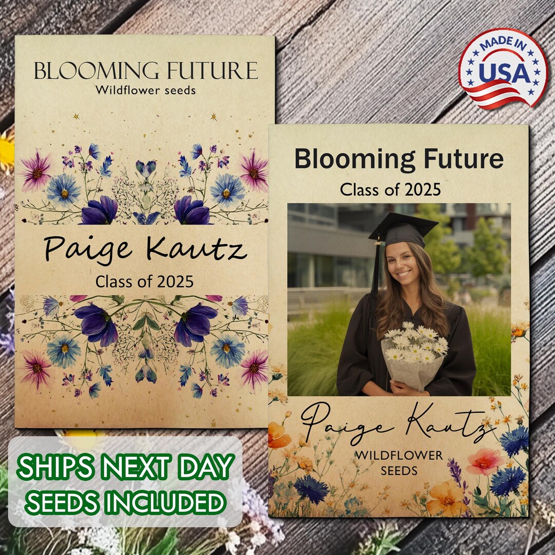RUSH Class of 2025 Graduation Seed Packets/custom Graduation Wildflower ...
