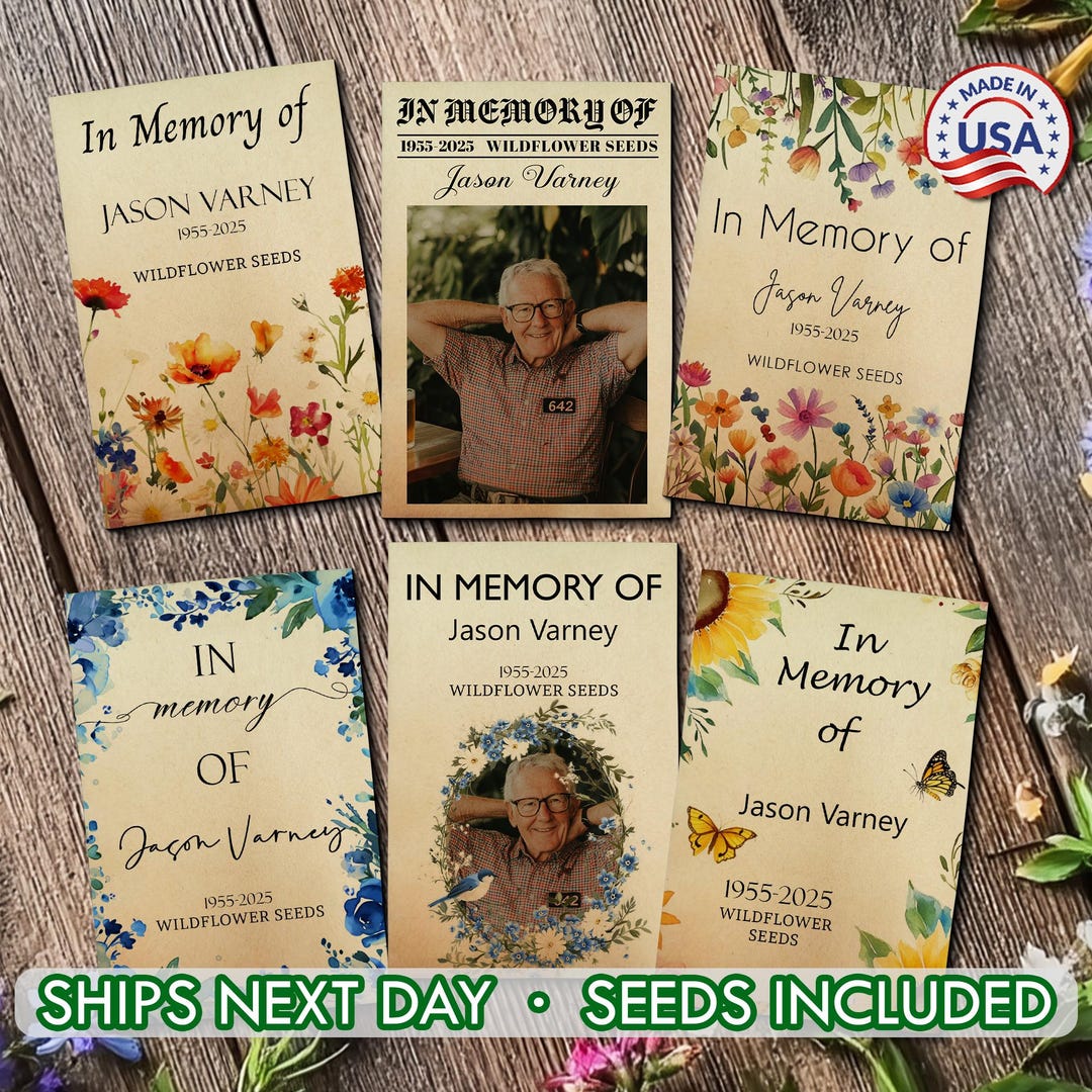 In Loving Memory Wildflower Seed Packets, Memorial Favor, Celebration ...