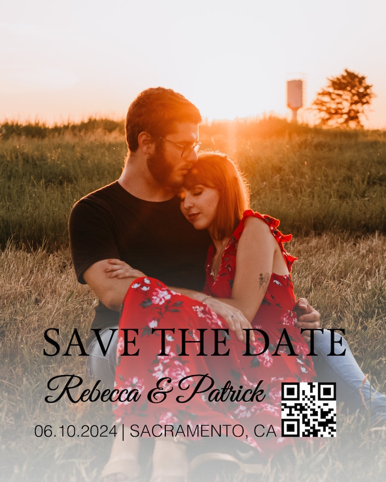 QR Code Save the Date Magnets,custom Fridge Photo Wedding Announcement ...