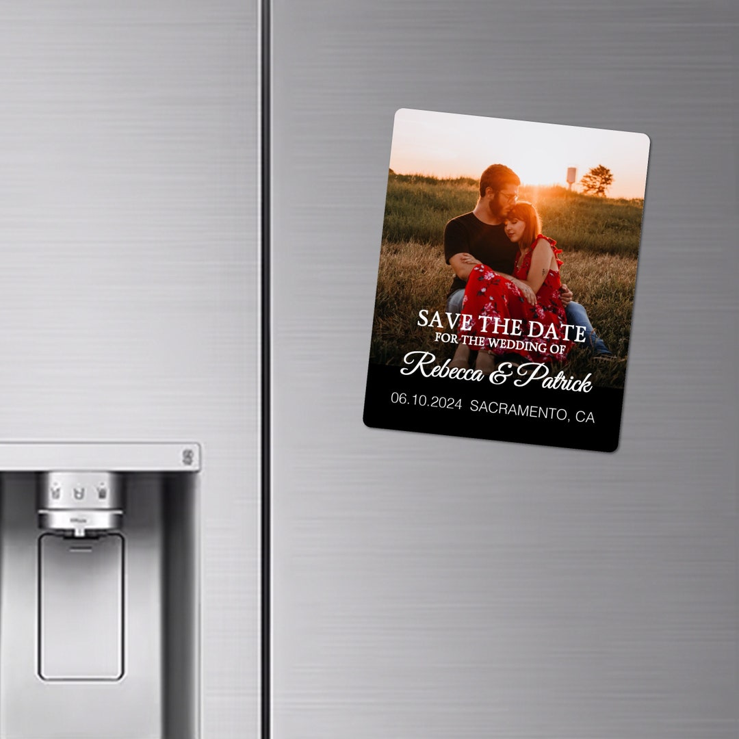 Custom Save the Date Magnets, Fridge Photo Wedding Magnet Favor for ...