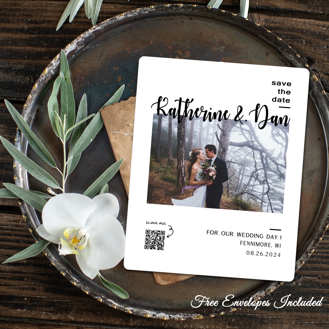 Personalized QR Code Save the Date Magnets, Custom Save the Date ...