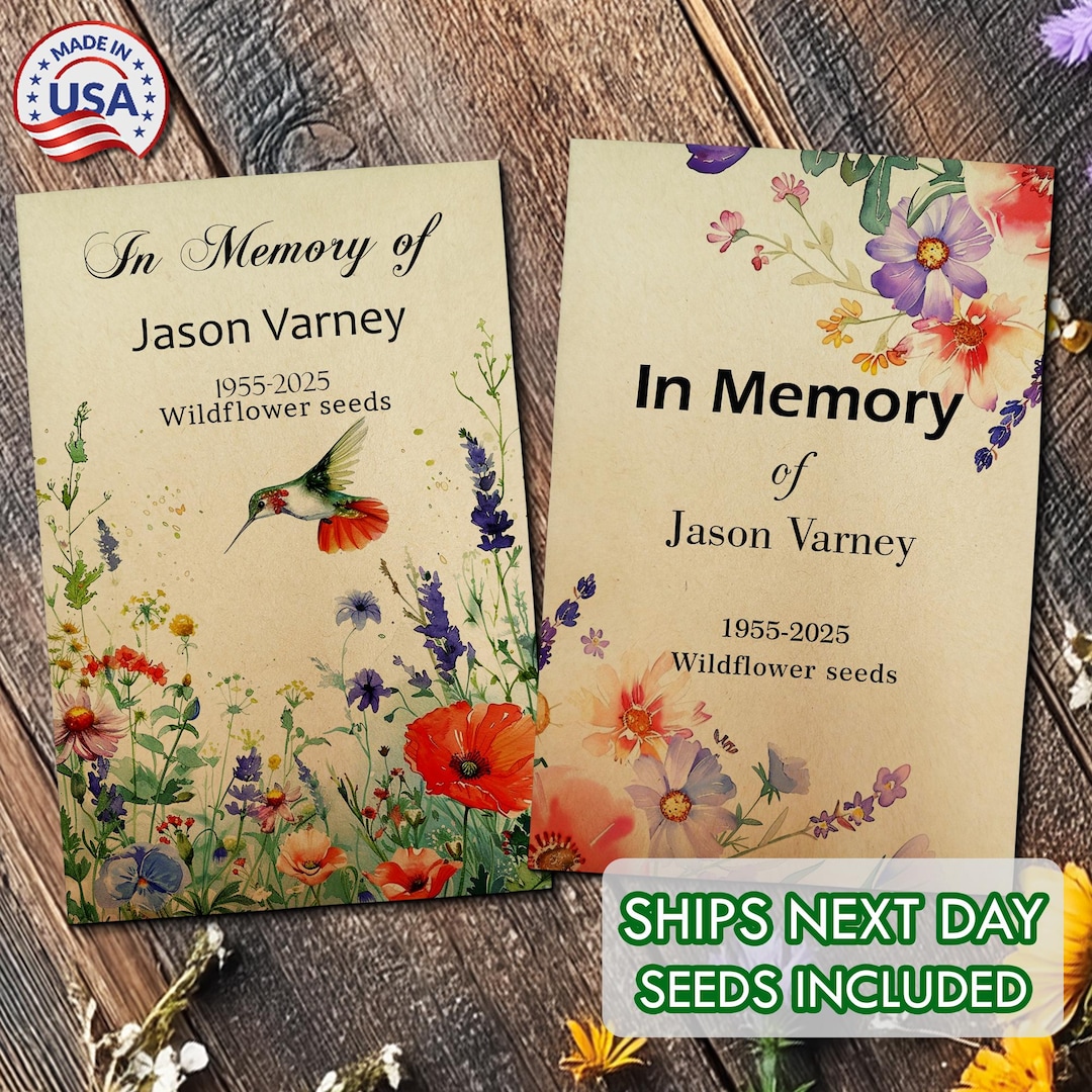 24 BULK in Loving Memory Wildflower Seed Packet, in Memory of Memorial ...
