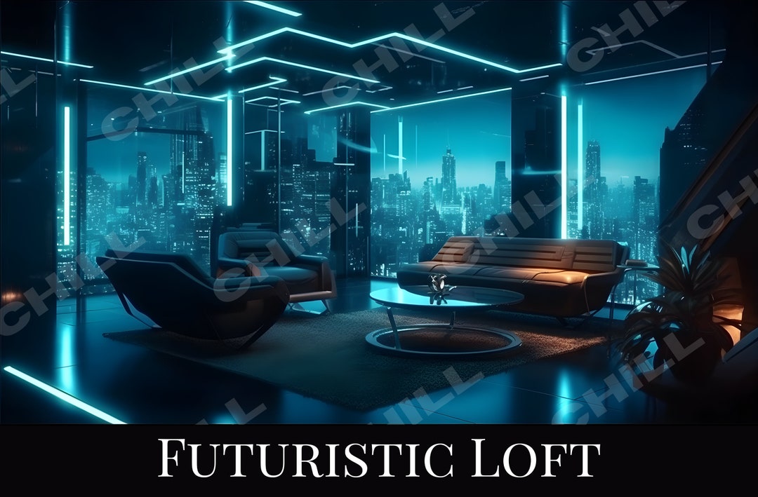 Futuristic Background, Futuristic Loft, Glowing Colors, Virtual ...