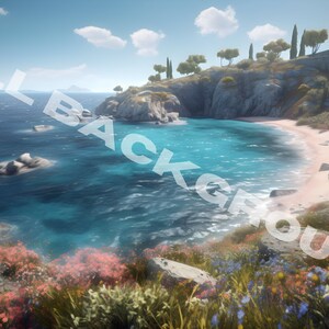 Coastal Backdrop, Flowers Background, Bundle Pack, AI Art, Virtual ...