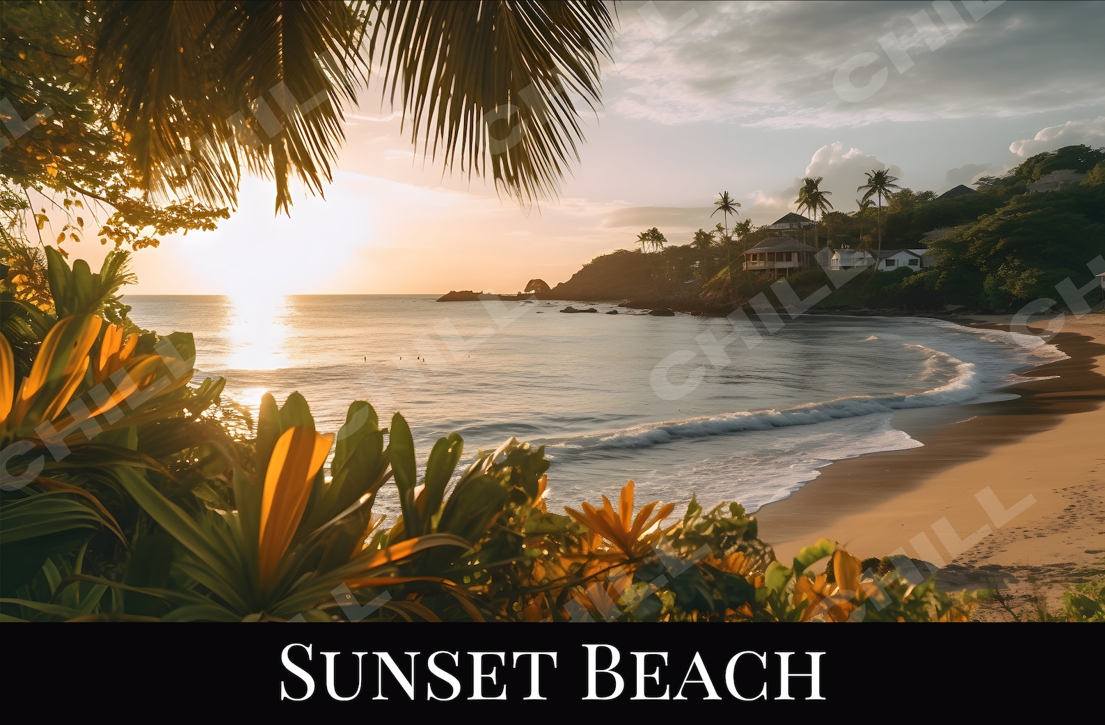 Sunset Beach Virtual Background: Zoom, Teams, Vtubers (PNG Instant ...