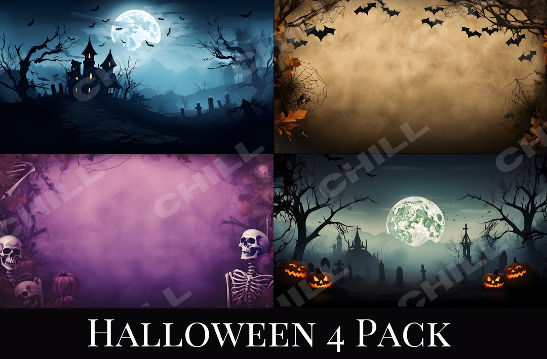 Halloween Background, Zoom Background, Digital Backdrops, Teams Background, AI Art, Virtual ...