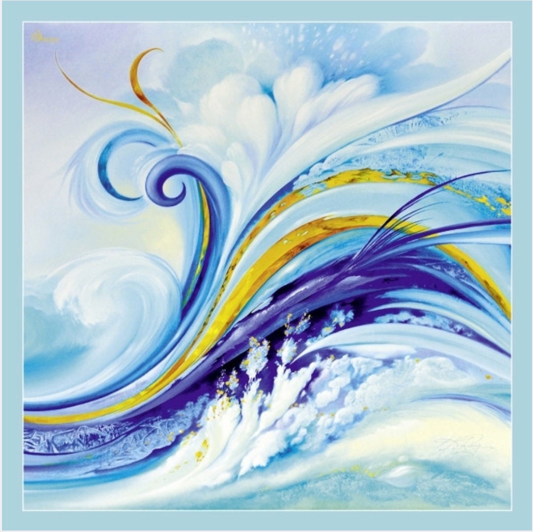 Foulard BLUE and GOLD. Carl Röhrig Art. Perfect Gift - Etsy