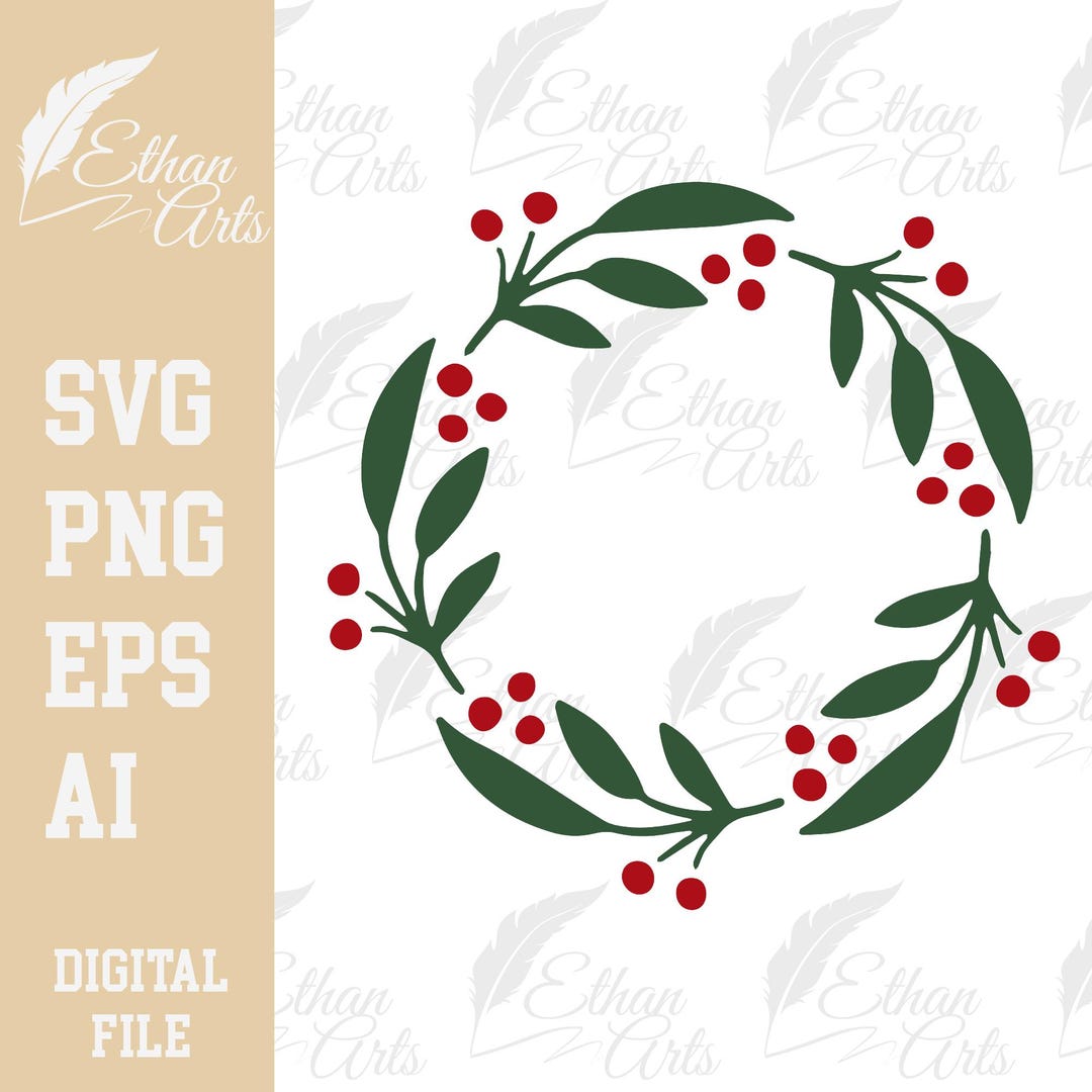 Christmas Cherry Ornament Circular Design SVG PNG EPS Christmas Tree ...