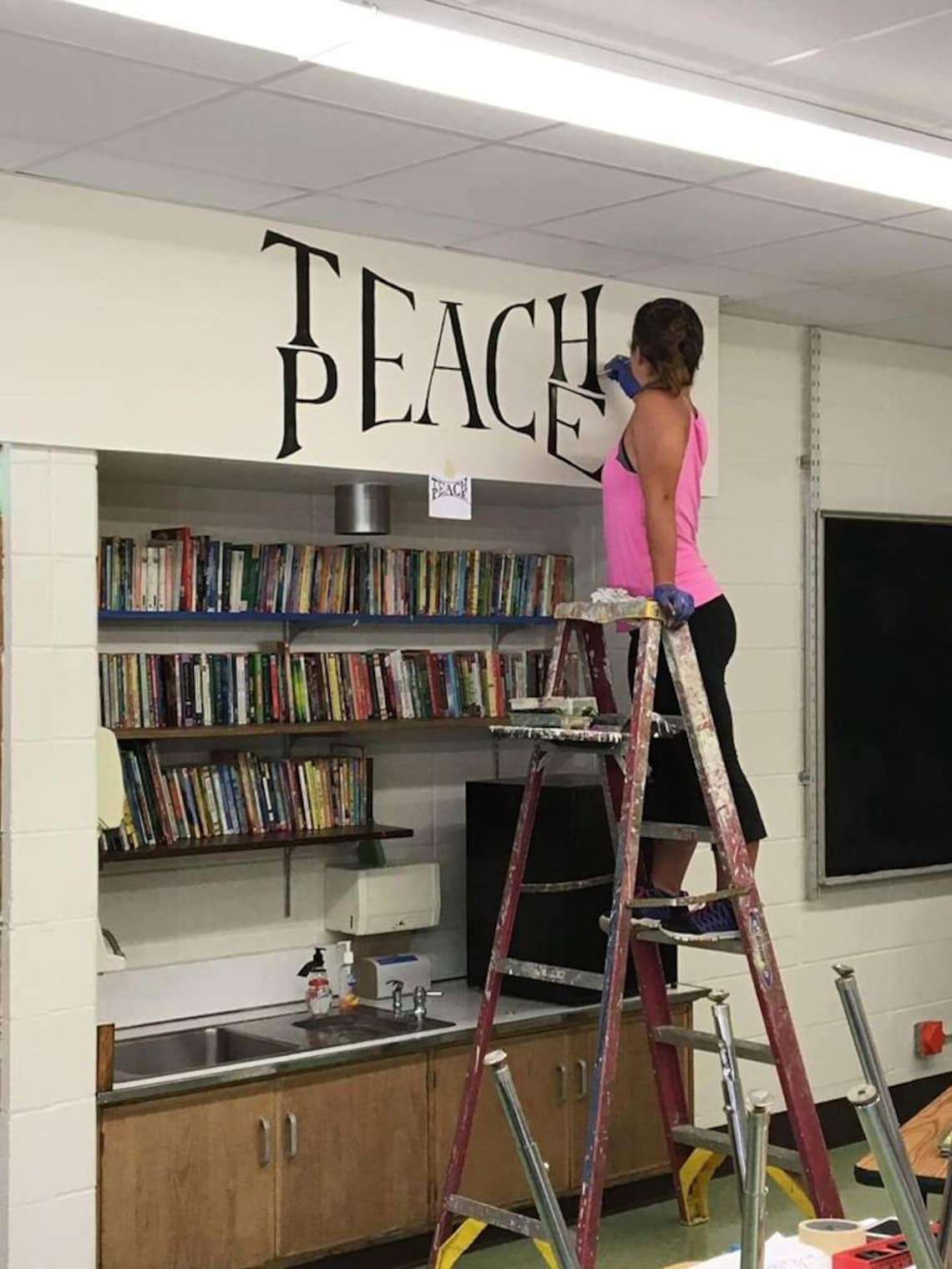 Teach Peace SVG: Teacher Design Cut File (digital Download) - Etsy