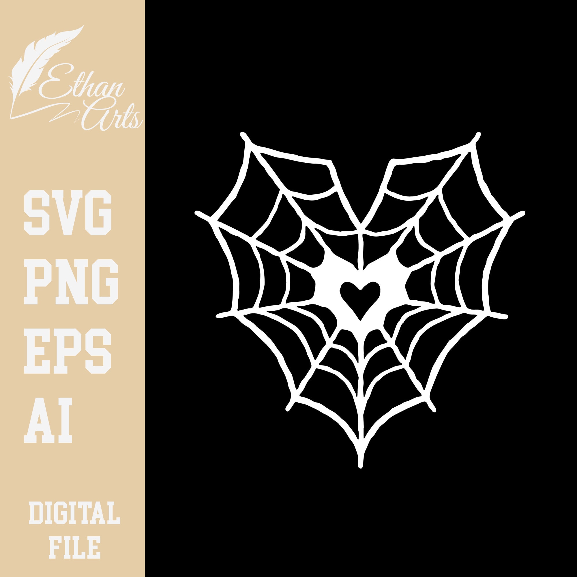 Heart Spider Web SVG: Halloween Cricut Cut File (digital Download - Etsy