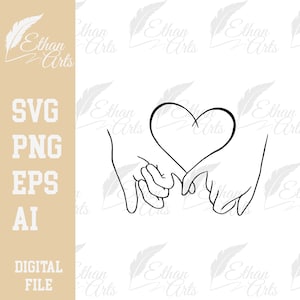 Lover Hands and Heart Design SVG, PNG, | Clip Art, Vector, Png Digital ...