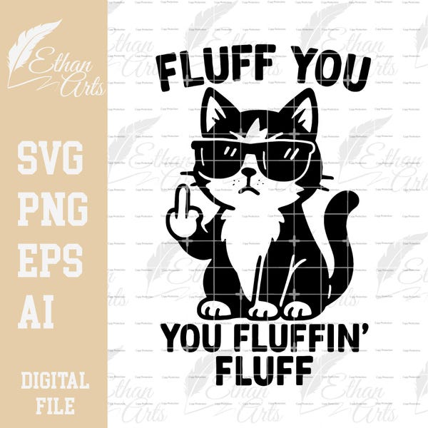 Middle Finger Cat - Etsy
