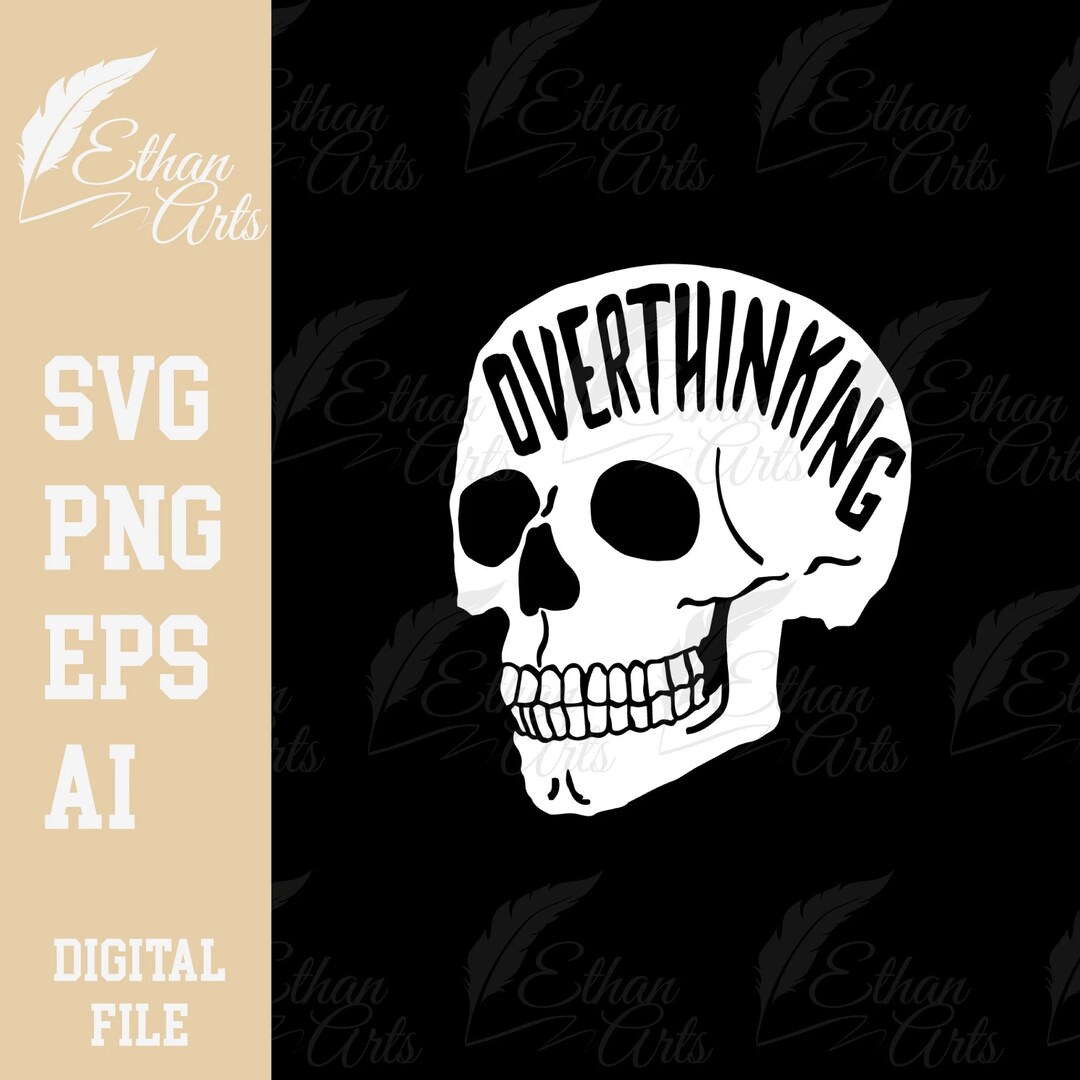 Overthinking Skull SVG, PNG, EPS, Digital Download, Witch Clip Art ...