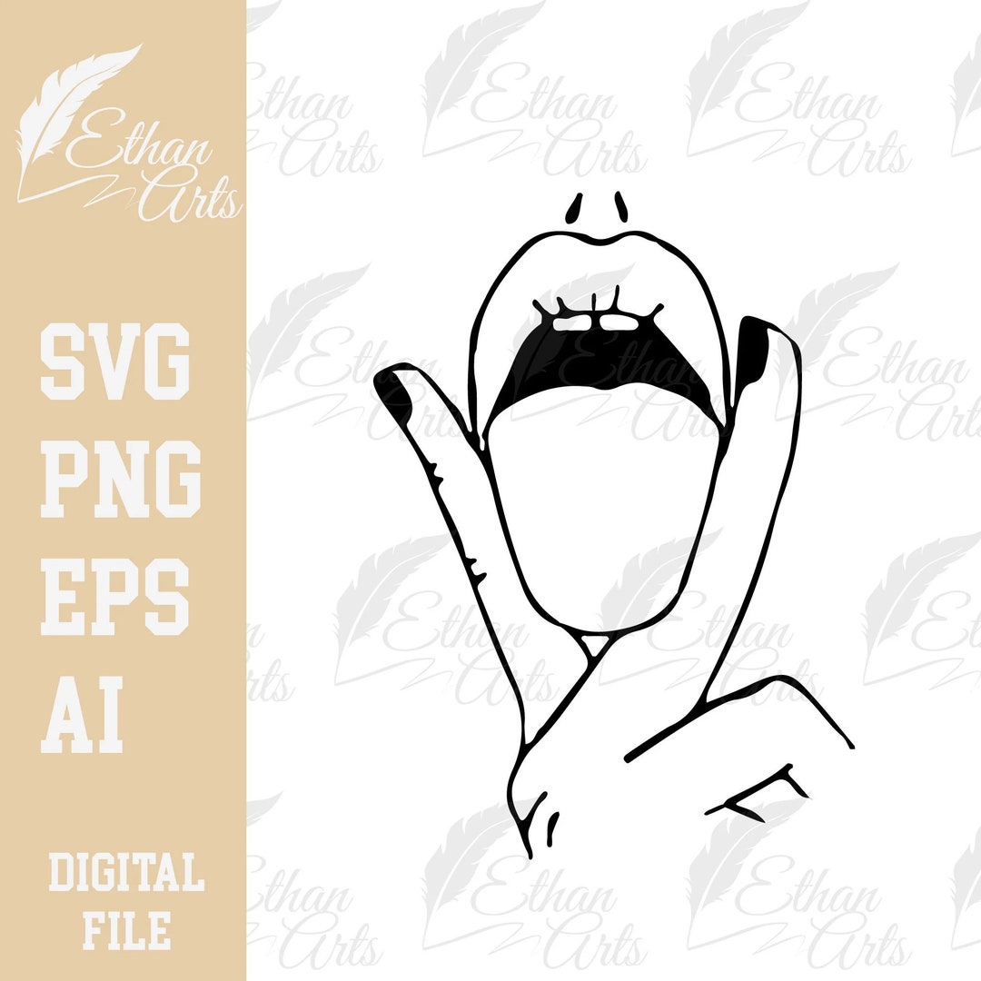 Tongue Between Fingers SVG: Witchy Clipart Vector (digital Download) - Etsy
