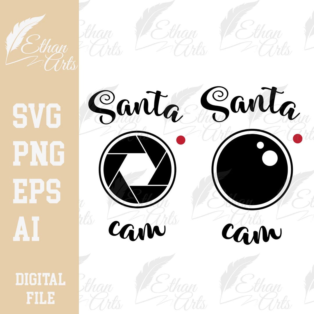 Santa Cam 2 Design Bundle SVG PNG EPS | Funny Santa Christmas Cut File ...