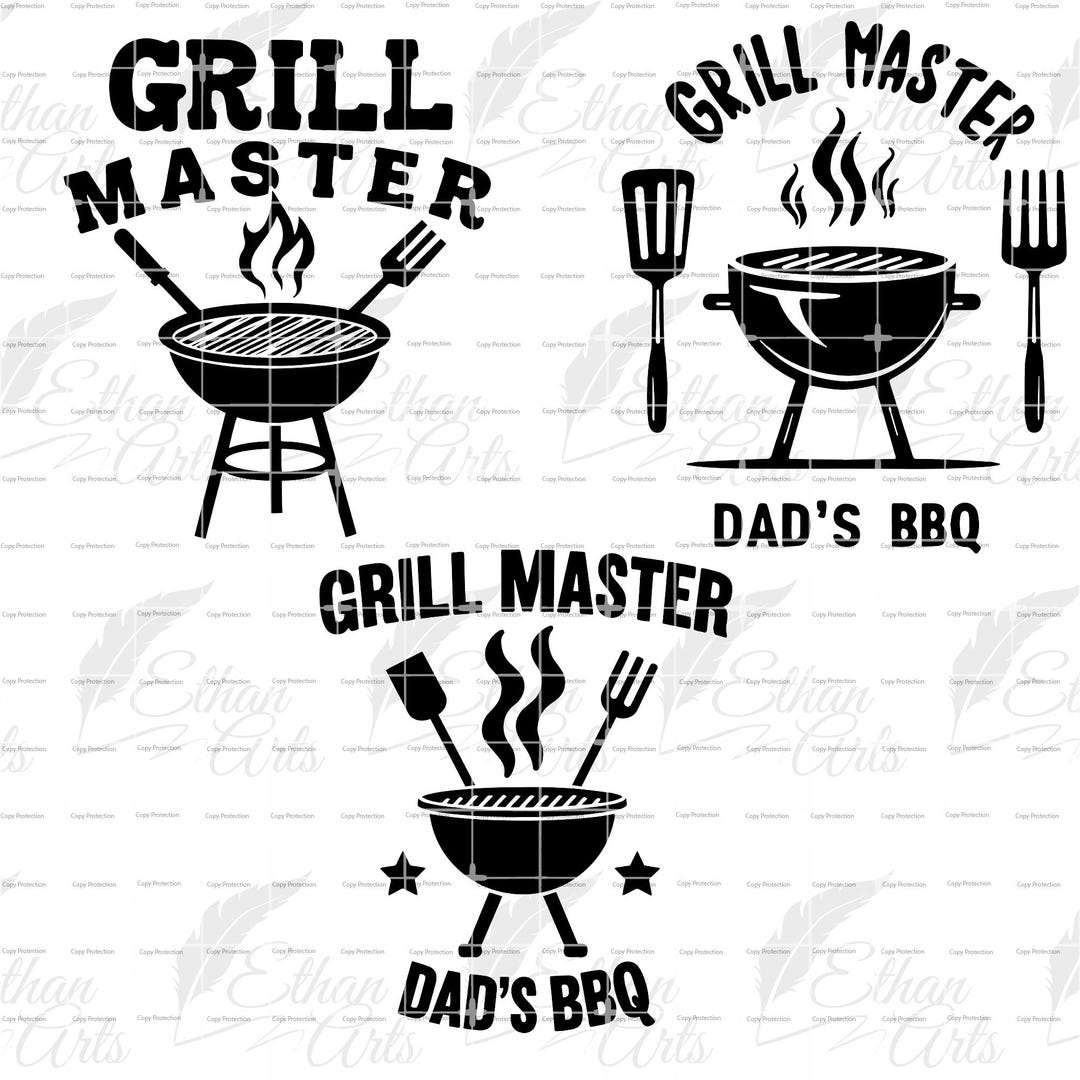 Grill Master Dad's Bbq 3 Bundle Design SVG PNG Digital Download | Clip ...