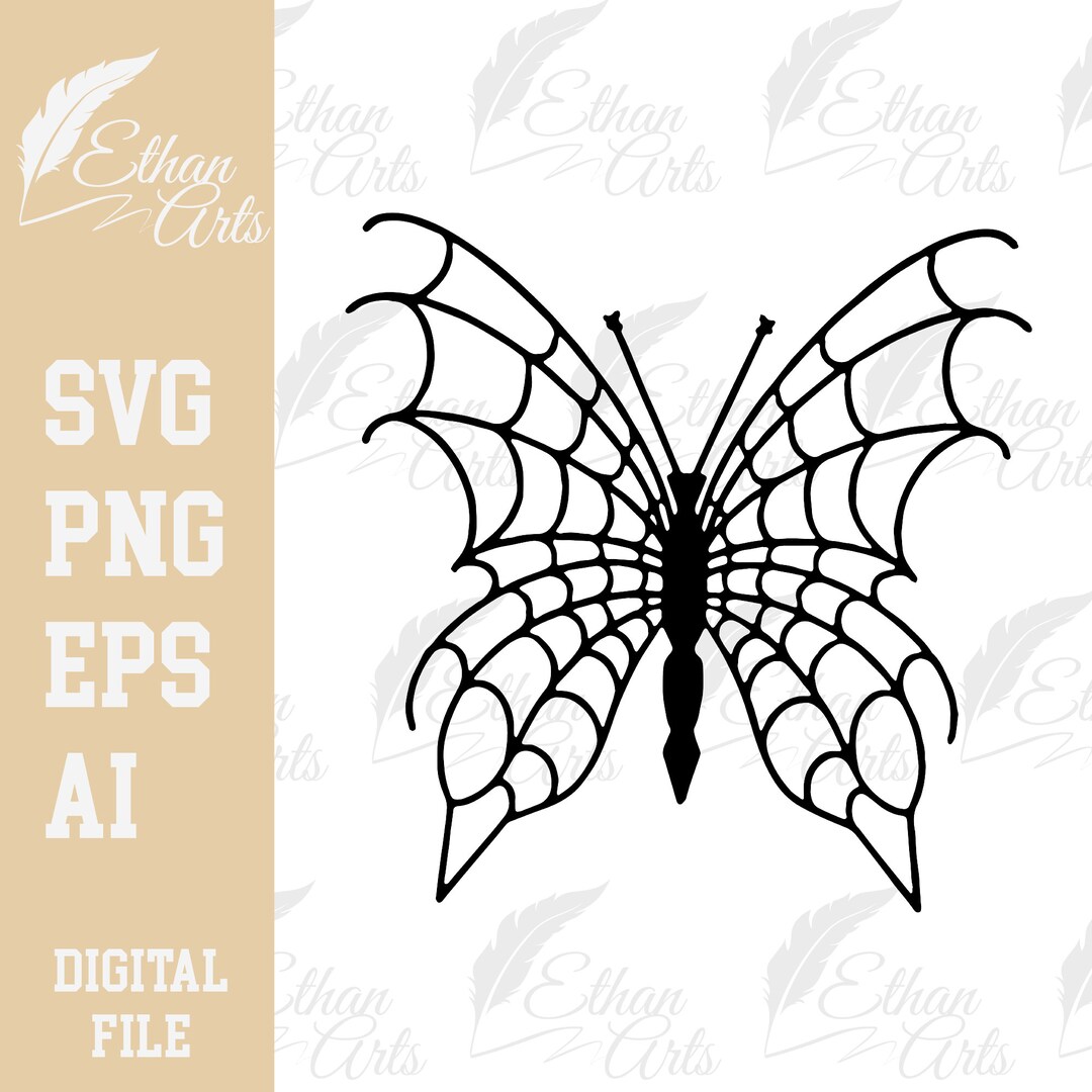 Butterfly Spider Web Design SVG PNG EPS | Cricut Clip Art Cut File ...