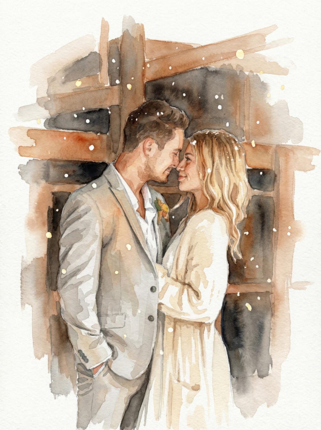 Custom Watercolor Portrait From Photo, Personalized Couple Portrait ...