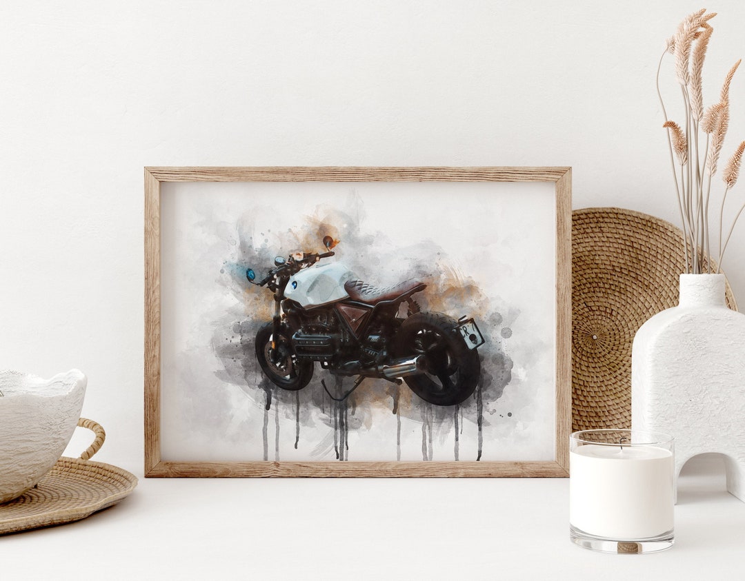 Custom Motorcycle Print | Motorcycle Photo to Painting | Motorbike ...