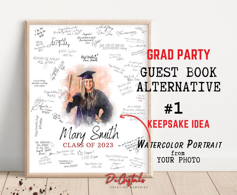 Class of 2024 Graduation Guest Book, Personalized Modern Guest Book ...