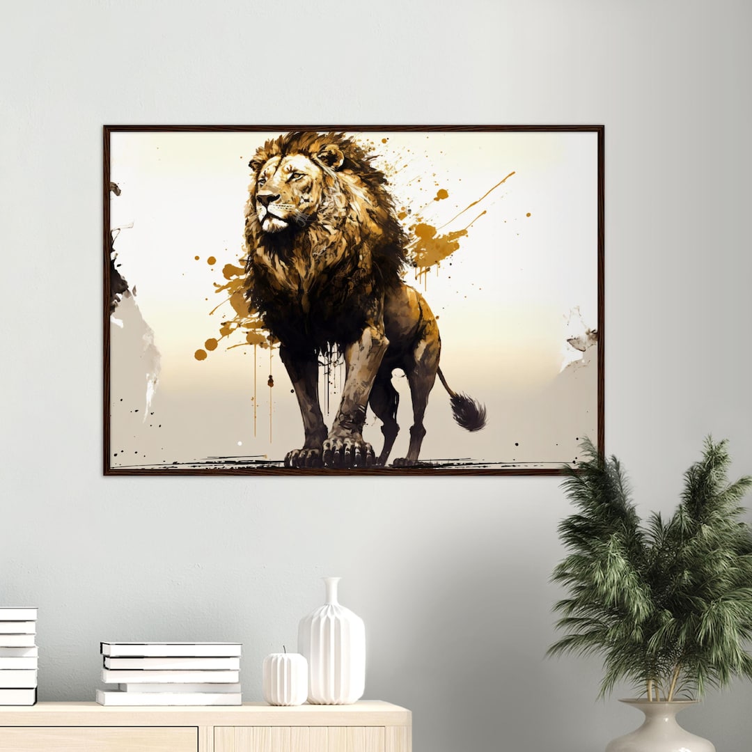 Lion Ink Painting - Digital, Downloadable File, Digital Art Work, Lion ...