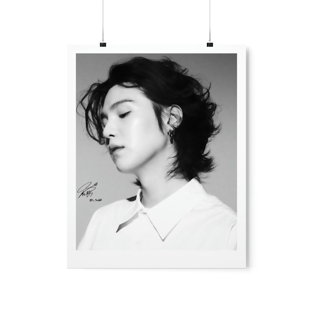 Suga With Signature Poster, Suga Min Yoongi Poster, Bts Suga Wallpaper ...
