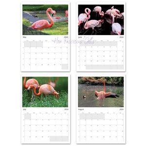 Flamingo Wall Calendar 2024, Flamingo Heart Shape, Calendar 2024, Gift ...