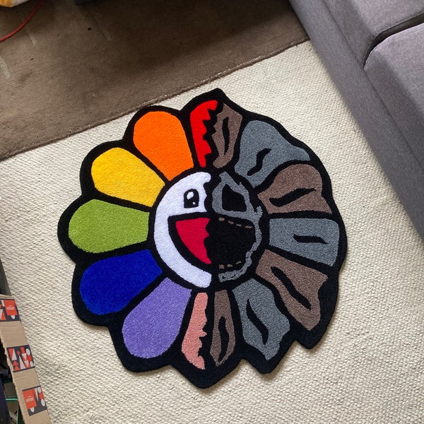 Takashi Murakami Flower Rug - Etsy