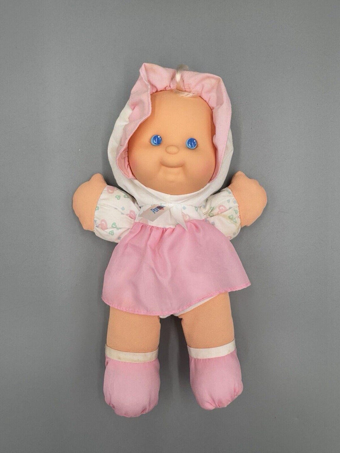Vintage Puffalump Pink Baby Doll Fisher Price Blue Eyes Rattle 10 No ...