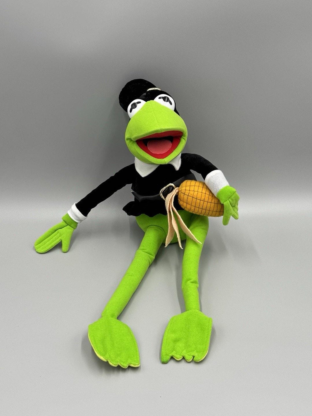 Jim Henson Muppets Kermit the Frog Thanksgiving Pilgrim W/ Corn Plush ...