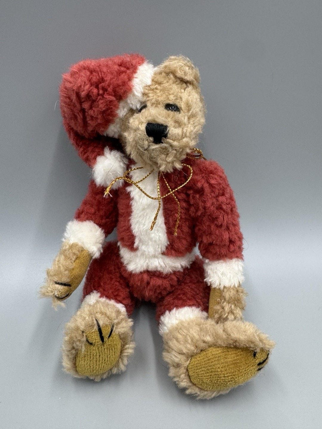 Vintage Boyds Bears Nicholas Santa Claus Teddy Bear Jointed Ornament 8 ...