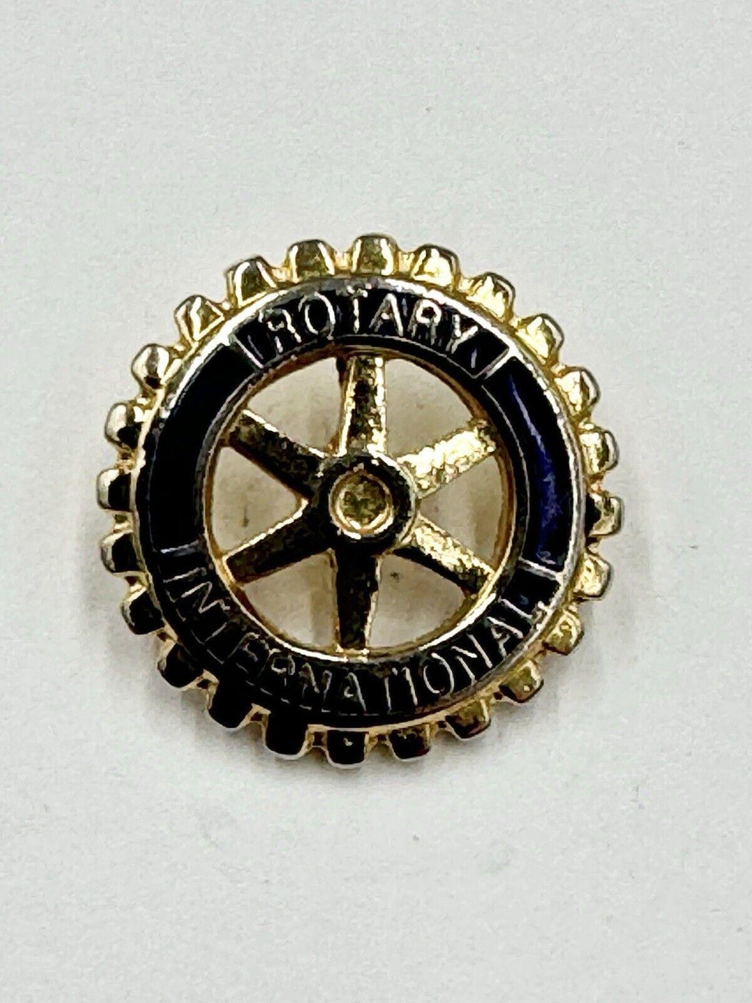 Vintage Rotary International Logo Emblem Cog Gold Colored Mini Lapel ...