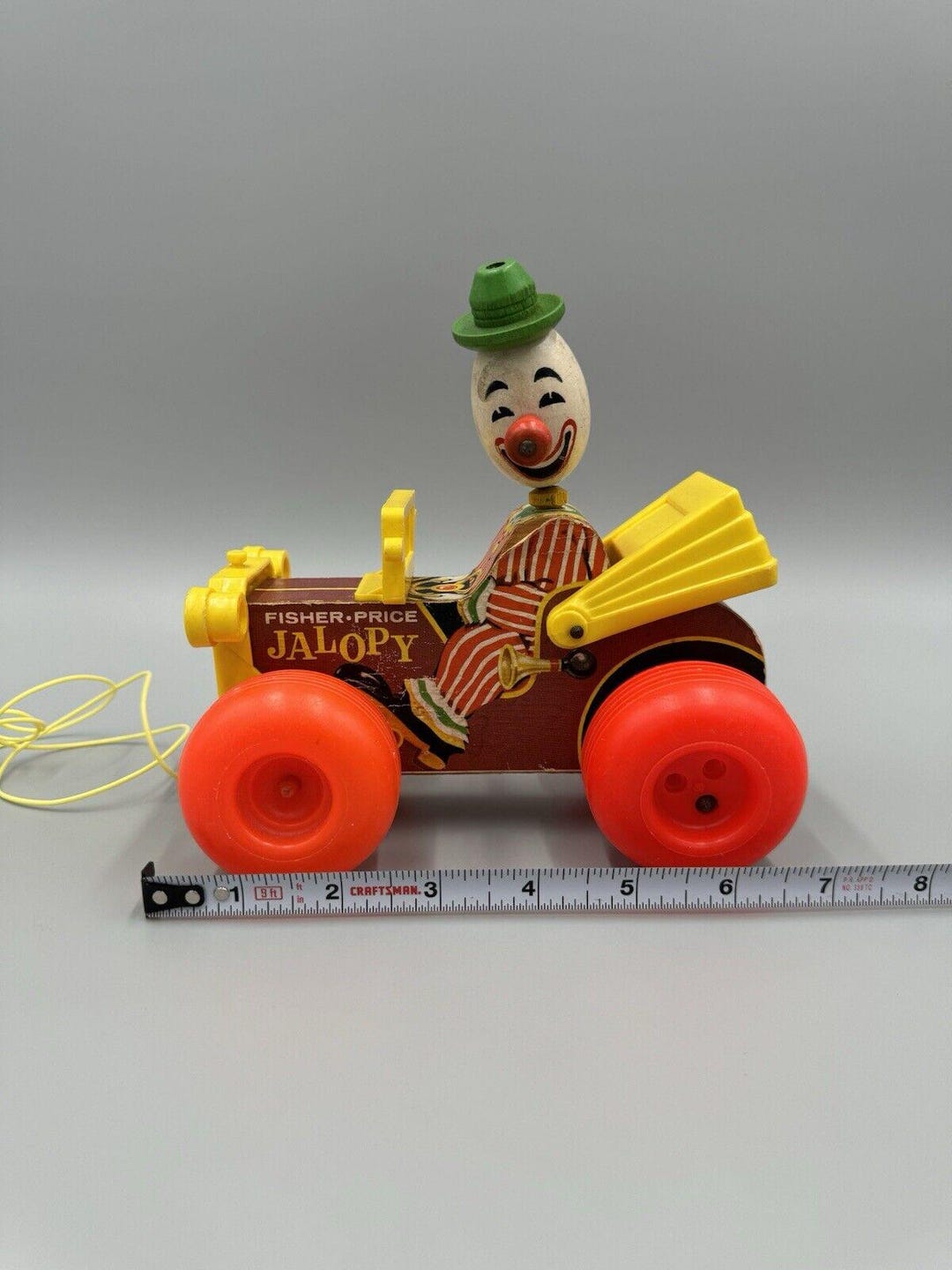Fisher Price Jolly Jalopy Circus Clown Pull Toy Wooden Vehicle 724 ...