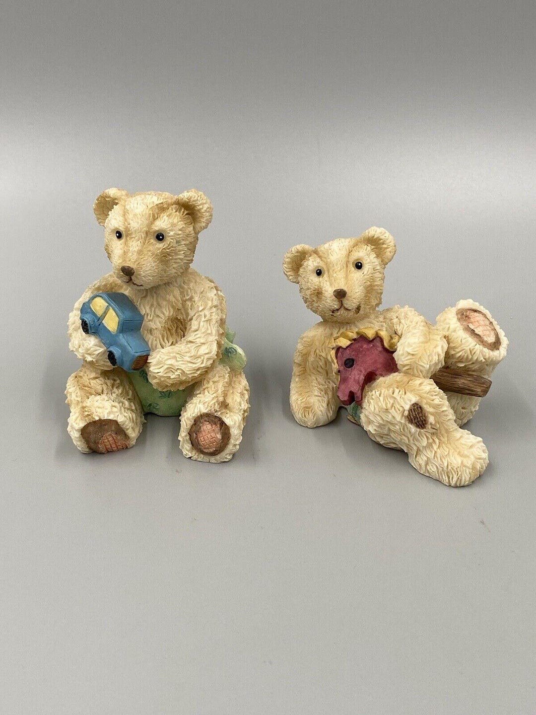 Adorable Teddy Bear Cubs in Diaper Playing With Toys Tots Figurines Set ...