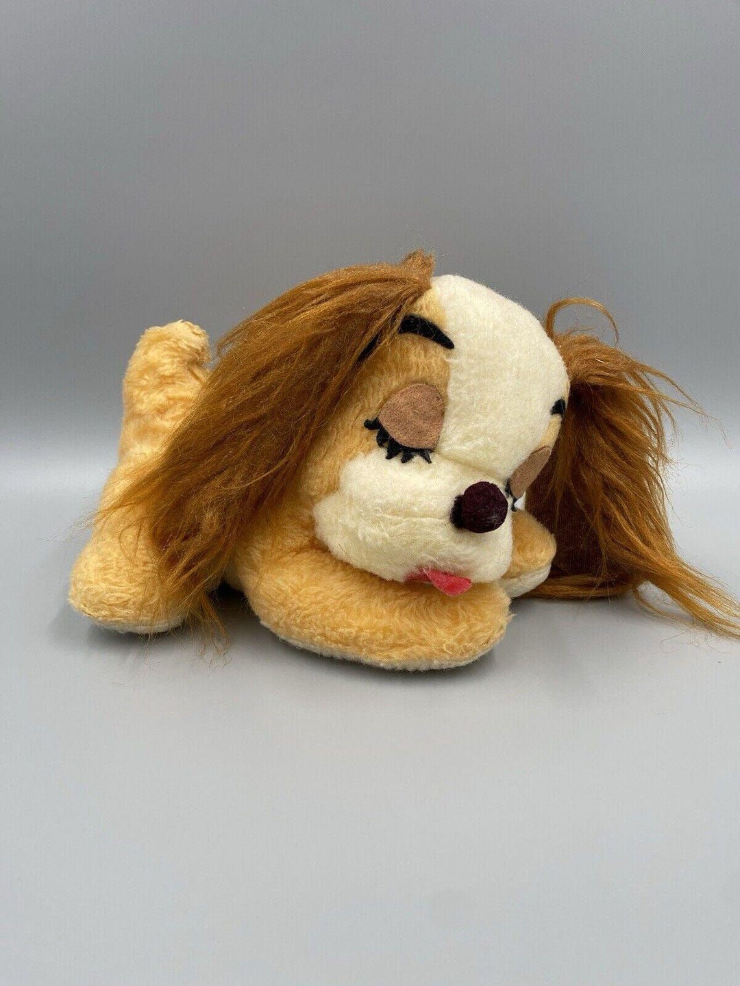 Vintage Disney Lady & Tramp Puppy Dog Plush 8 Sleeping Lady Stuffed ...