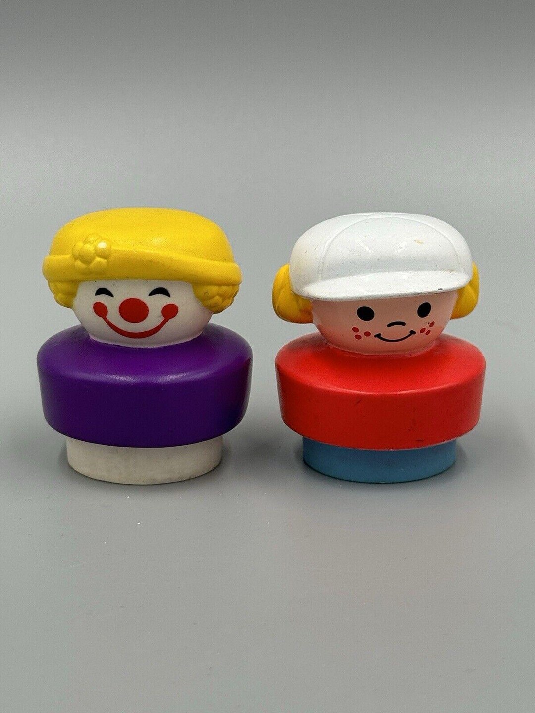 Vintage 1990s Fisher Price Little People Chunky Clown & White Hat Red ...