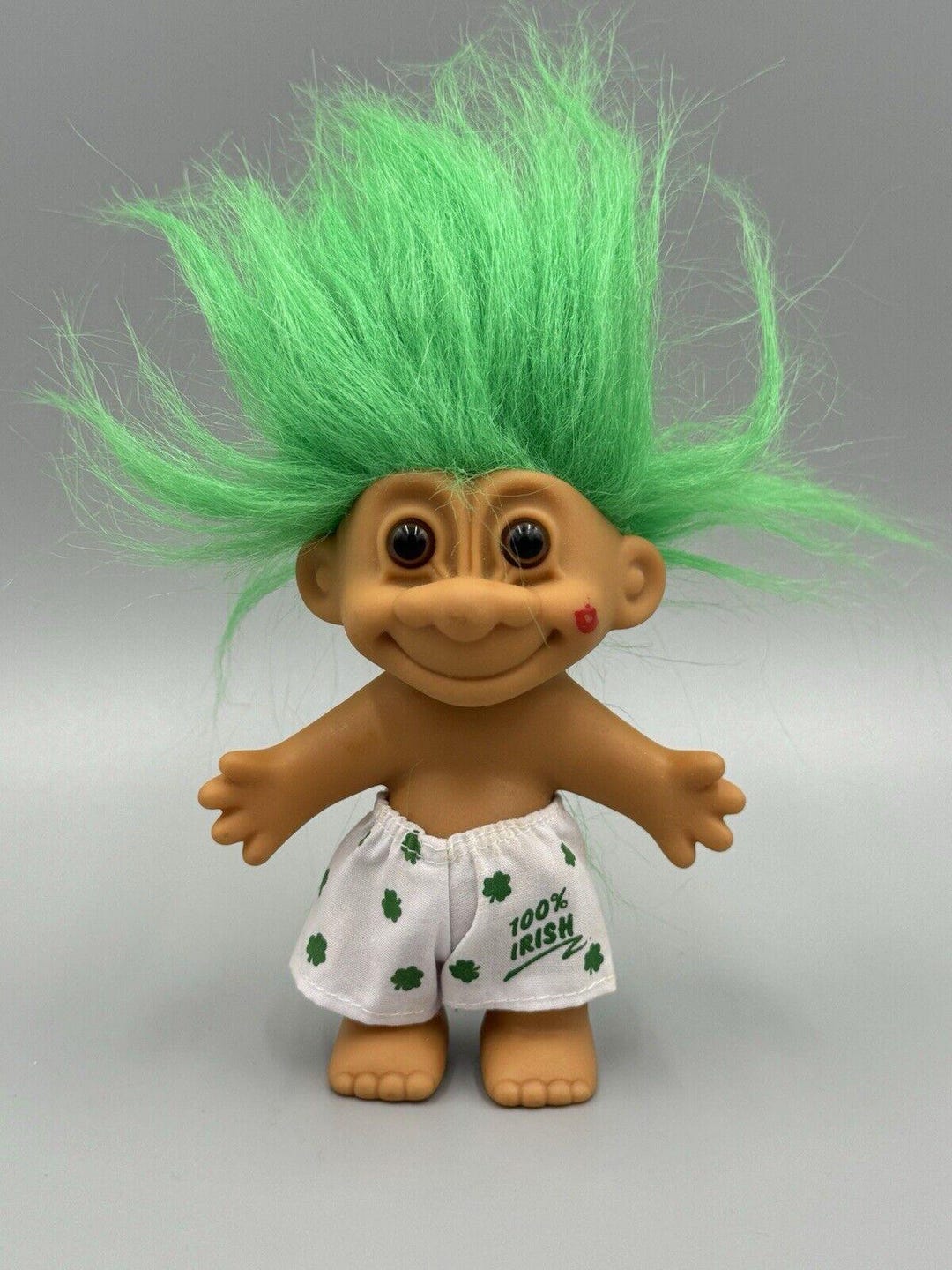 Vintage 100% Irish RUSS Troll in Shamrock Boxers Green Hair 4 - Etsy
