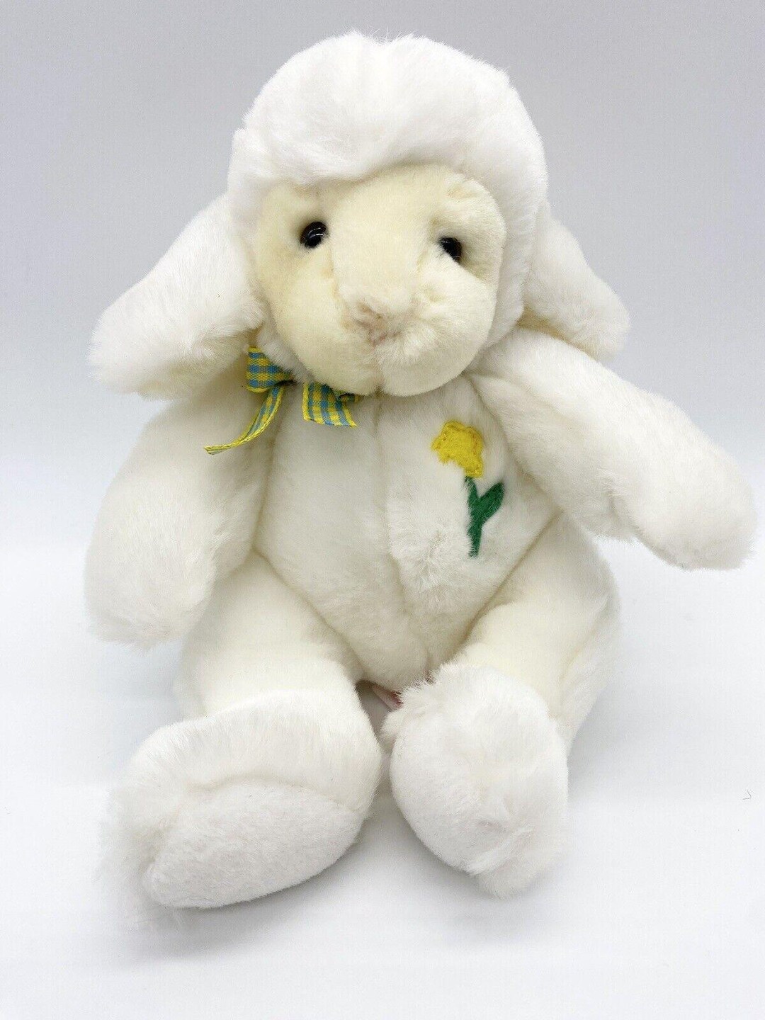 VTG Russ Berrie Lambles 6” Soft Plush Stuffed Lamb W/ Sewn Yellow ...