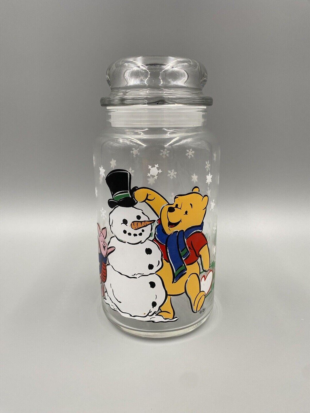 VTG Disney Candy Jar Winnie the Pooh and Piglet A Blustery Day Glass ...