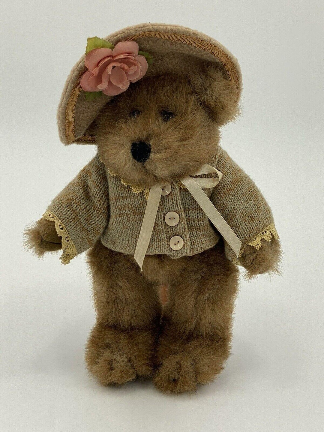 Seymour Mann 12 Inch Plush Bear Jointed W/ Sweater Hat Flower Stuffed ...